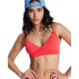 Roxy Damen Bandeau-Bikini-Top "Solid Essentials Wrap Bra", rot, Gr. S, Obermaterial: 85% Polyester, 15% Elasthan., Bikini-Oberteile