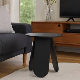 Pharao24.de Beistelltischchen Wohnzimmer Tisch in runder Form - Schwarz