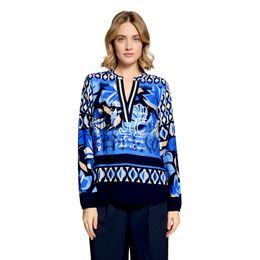 Betty Barclay Damen Longbluse "Damen mit Stehkragen", blau, Gr. 42, Obermaterial: 100% Viskose, Blusen