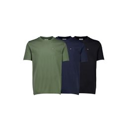 Bison Herren Kurzarmshirt "T-Shirt (Kurzarm) Comfort Fit", bunt, Gr. L, unifarben, Obermaterial: 100% Baumwolle, Shirts