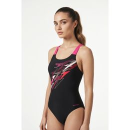 Speedo Damen Badeanzug "Medley Medalist", schwarz, Gr. 46, Obermaterial: 100% Polyester, Badeanz&uuml;ge, f&uuml;r aktives Schwimmen geeignet, Endurance+