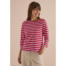 Cecil Damen 3/4-Arm-Shirtsignal rot, Gr. XXXL, gestreift, Web, 100% Baumwolle, Shirts, aus reiner Baumwolle