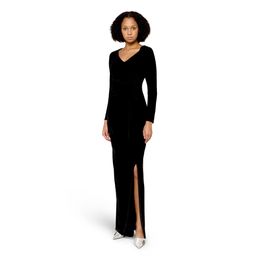 Vera Mont Damen Abendkleid "Damen langarm", schwarz, Gr. 38, Samt, Obermaterial: 90% Polyester, 10% Elasthan. Futter: 100% Polyester, Kleider