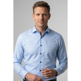 OLYMP Herren Businesshemd "Level Five body fit", blau, Gr. 43, Web, Obermaterial: 97% Baumwolle, 3% Elastolefin, Hemden
