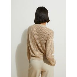 bonprix Damen Strickjacke, beige, Gr. 48, Obermaterial: 82% Viskose, 18% metallisierte Fasern, Strickjacken, Oversize-Passform, mit Rei&szlig;verschluss