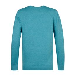 Herren Rundhalspullover, blau, Gr. L, PETROL INDUSTRIES, Strick, Obermaterial: 50% Baumwolle, 50% Polyacryl, Pullover, Materialmix mit Baumwollanteil