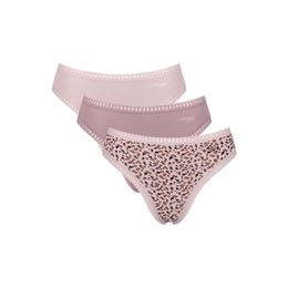 Sloggi Damen Slip "Slip GO Crush High leg C3P 3er Pack", Gr. S, pink, Obermaterial: 95% Baumwolle CO. 5% Elasthan EL., Unterhosen