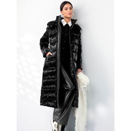 Heine Damen Steppmantel, schwarz, Gr. 36, unifarben, unifarben mit Farbeinsatz, unifarben mit Farbeins&auml;tzen, 100% Polyester, Besatz:100% Polyester,