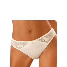 Lascana Damen Slip "Nina", Gr. 48, beige, Obermaterial: 80% Polyamid, 20% Elasthan, Unterhosen, mit Spitzeneins&auml;tzen in Microtouchqualit&auml;t