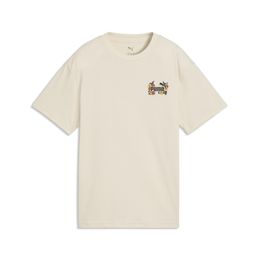 Puma Kinder T-Shirt "MID 90s Relaxed Graphic T-Shirt M&auml;dchen", beige, Gr. 128, Obermaterial: 100% Baumwolle. Rippe: 20% Polyester, 80% Baumwolle,