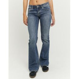Tally Weijl Damen Bootcut-Jeans "SPADESASSY2", blau, Gr. 42, Abriebeffekte, Denim/Jeans, Obermaterial: 90% Baumwolle, 8% Elastomultiester, 2%