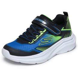 Skechers M&auml;dchen Sneaker "MICROSPEC VELOCITY", Gr. 34, blau, Lederimitat, Schuhe, Klettschuh, Schlupfschuh, Gr&ouml;ssenschablone zum Download