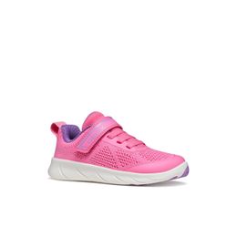 Geox Jungen Barfu&szlig;schuh "J FOOT-RUN GIRL", Gr. 28, pink, Lederimitat, Textil, Mesh, Schuhe, Halbschuh mit Klettverschluss, Gr&ouml;&szlig;enschablone zum