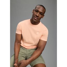 DELMAO Herren Rundhalsshirt, rosa, Basic, Gr. M, unifarben, Single Jersey, Obermaterial: 100% Baumwolle, Shirts, Kurzarm, Regular Fit, basic, aus