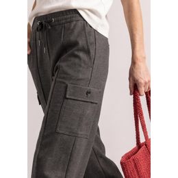 Street One Damen Stoffhose, grau, Gr. 46, Web, Obermaterial: 61% Viskose, 25% Polyamid, 9% Polyester, 5% Elasthan. Futter: 100% Polyester, Hosen,
