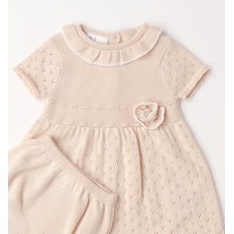 IDO M&auml;dchen Sommerkleid "BABY GIRL LAY DRESS", beige, Gr. 86, 100% Baumwolle, Kleider