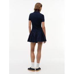 Tommy Jeans Damen Polokleid "TJW RIB POPLIN POLO DRESS EXT", L (42/44), N-Grschwarz night navy, Feinripp, Obermaterial: 94% Baumwolle, 6% Elasthan,