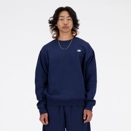 New Balance Herren Sweatshirt, blau, Gr. L, Obermaterial: 60% Baumwolle, 40% Polyester, Sweatshirts, mit Rundhalsausschnitt, aus Baumwolle und
