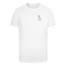 MisterTee Herren T-Shirt "MisterTee Herren Love Sign Tee 2.0", wei&szlig;, Gr. XXXL, unifarben, 100% Baumwolle, Shirts