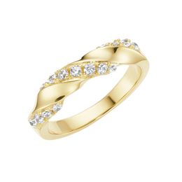 Damen Silberring "mit wei&szlig;en Zirkonia, vergoldet, Silber 925", 58, Silber 925 (Sterlingsilber), gold, Giorgio Martello MILANO, Silber 925
