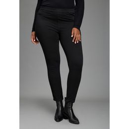 Damen Jeansjeggings "Gro&szlig;e Gr&ouml;&szlig;en, im 4 Way Stretch, Quer- und L&auml;ngselastisch", schwarz, Gr. 42, LAURA SCOTT CURVE, unifarben, Denim/Jeans,