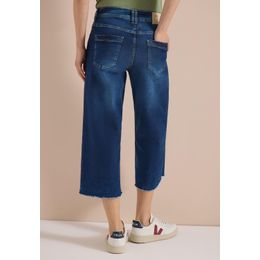 Cecil Damen Loose-fit-Jeans, blau, Gr. 31, unifarben, Jeans, 78% Baumwolle, 20% Polyester, 2% Elasthan, Jeans, in 3/4-L&auml;nge