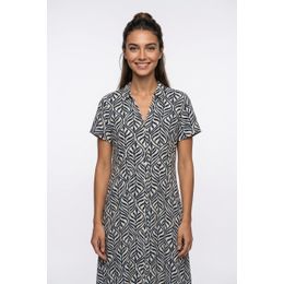 V&eacute;ro Moda VERO MODA Damen Blusenkleid "VMJOSIE S/S CALF SHIRT DRESS WVN GA"birch aop:navy blazer bonnie, Gr. S, bedruckt, Web, Obermaterial: 83% Viskose, 17%
