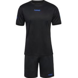 Hummel Trainingsanzug "HMlBLAZE CLUB 26 POLY SET"schwarz, blau, Gr. XS, Obermaterial: 100% Polyester, Sportanz&uuml;ge, Interlock-Gewebe, pflegeleicht,