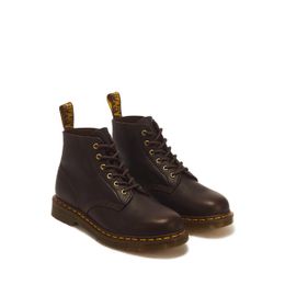 Dr. Martens Damen Schn&uuml;rboots "101 Ub Dark Brown Ambassador", Gr. 39dunkelbraun, Leder, Basic, Schuhe, Schn&uuml;rstiefelette mit typisch gelber Rahmennaht