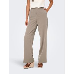 Only Damen Anzughose "ONLHATTIE-LANA HW W MEL PANT TLR NOOS", beige, Gr. 40, meliert, Web, Obermaterial: 80% Polyester, 15% Viskose, 5% Elasthan,