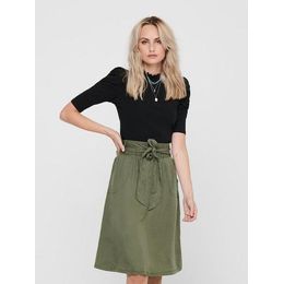 Only Damen Stehkragenshirt "ONLLIVE LOVE SCARLETT 2/4 TOP JRS", schwarz, Gr. S, unifarben, Single Jersey, Obermaterial: 95% Baumwolle, 5% Elasthan,