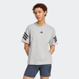 Damen T-Shirt "FUTURE ICONS 3-STREIFEN", grau, Gr. XL, adidas Sportswear, Obermaterial: 100% Baumwolle, Shirts