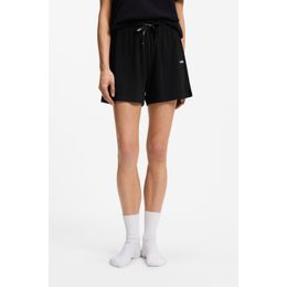 BOSS Damen Pyjamahose "CI_Shorts CW", Gr. S, schwarz, Jersey, Obermaterial: 95% Baumwolle, 5% Elasthan, Basic, Hosen, mit BOSS Logoschriftzug
