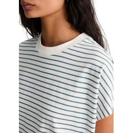 Marc O'Polo Damen T-Shirt "aus Baumwoll-Single-Jersey", wei&szlig;, Basic, Gr. XS, MARC O'POLO DENIM, gestreift, Obermaterial: 100% Baumwolle, Shirts