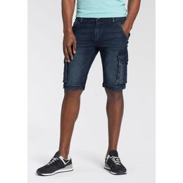 H.I.S. H.I.S Herren Cargobermudas, blau, Gr. 31, Web, Obermaterial: 84% Baumwolle, 14% Polyester, 2% Elasthan, Hosen