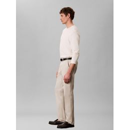 Calvin Klein Herren Chinohose "SLM CTTN STRTCH CHN", beige, Gr. 30, Web, Obermaterial: 90% Baumwolle, 8% Elastomultiester, 2% Elasthan, Hosen, Mit