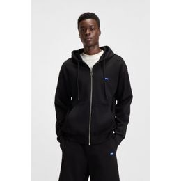Hugo Herren Kapuzensweatjacke "Nadarasi", schwarz, Gr. L, unifarben, Sweatware, Obermaterial: 100% Baumwolle, Sweatjacken, mit Logo-Badge