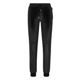 Philipp Plein Damen Jogginghose "Skull Mit Schmucksteinen", schwarz, Gr. M, Obermaterial: 95% Polyester, 5% Elasthan, Hosen