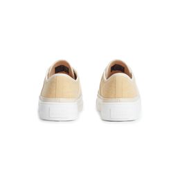 Tommy Hilfiger Damen Plateausneaker "PLATFORM VULC SNEAKER PIPING", Gr. 41beige, Baumwolle, Lederimitat, Schuhe, Freizeitschuh, Halbschuh,
