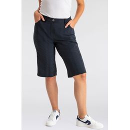 KjBRAND Damen Bermudas "BETTY", blau, Gr. 42, Web, Obermaterial: 47% Baumwolle, 45% Polyester, 6% Viskose, 2% Elasthan, Hosen, Sommerhose Wash & Go