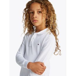 Tommy Hilfiger Jungen Poloshirt "REG POLO LS", wei&szlig;, Gr. 4, unifarben, Single Jersey, Obermaterial: 100% Baumwolle, Shirts, mit Logostickerei