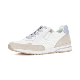 Gabor Damen Keilsneaker "FLORENZ", Gr. 41, beige, Glattleder, Veloursleder, Schuhe, Freizeitschuh, Halbschuh, Schn&uuml;rschuh mit Kontrastbes&auml;tzen,