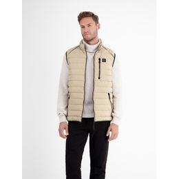 Lerros Herren Steppweste "Sportive Steppweste mit hohem Kragen und Zippertaschen", beige, Gr. XL, 100% Polyester, Westen