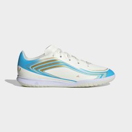 M&auml;dchen Fu&szlig;ballschuh "F50 MESSI CLUB KIDS, HALLENB&Ouml;DEN", adidas Performance, Gr. 32, wei&szlig;, Synthetik, Schuhe, f&uuml;r Hallenboden, f&uuml;r Jugendliche &