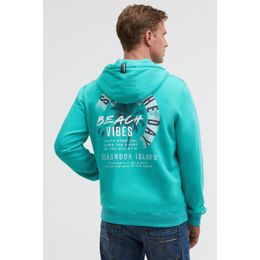 CAMP DAVID Herren Kapuzensweatjacke, blau, Gr. 4XL, bedruckt, Material: 100% Baumwolle, Sweatjacken, aus Baumwolle