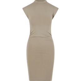 Urban Classics Damen Shirtkleid "Urban Classics Ladies Short Cotton Jersey Dress", beige, Gr. L, unifarben, 95% Baumwolle, 5% Elasthan, Kleider