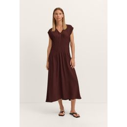Bugatti Damen Blusenkleid, braun, Gr. 36, unifarben, 88% Viskose, 12% Polyamid, Kleider, aus Viskosemischung