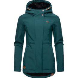 Ragwear Damen Softshelljacke "Yba", gr&uuml;n, Gr. XXXL, Softshell, Au&szlig;enmaterial: 97% Polyester, 3% Elasthan. Innenmaterial: 100% Polyester, Jacken,