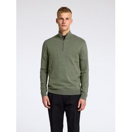 Selected Herren Troyer "SLHBERG HALF ZIP CARDIGAN NOOS", gr&uuml;n, Gr. S, unifarben, Strick, Obermaterial: 100% Baumwolle, Pullover, Baumwolle, regular