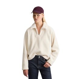 Marc O'Polo Damen Sweatshirt "aus recyceltem Polyester"wei&szlig; blush, Gr. L, MARC O'POLO DENIM, unifarben, Obermaterial: 100% Polyester, Sweatshirts